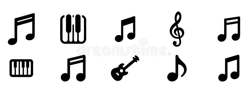 Set of music notes vector stock vector. Illustration of piano - 310156135