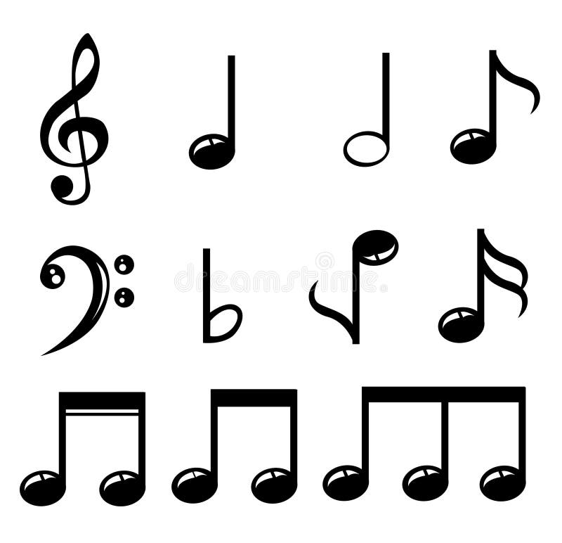 Set of music notes stock vector. Illustration of design - 64511652
