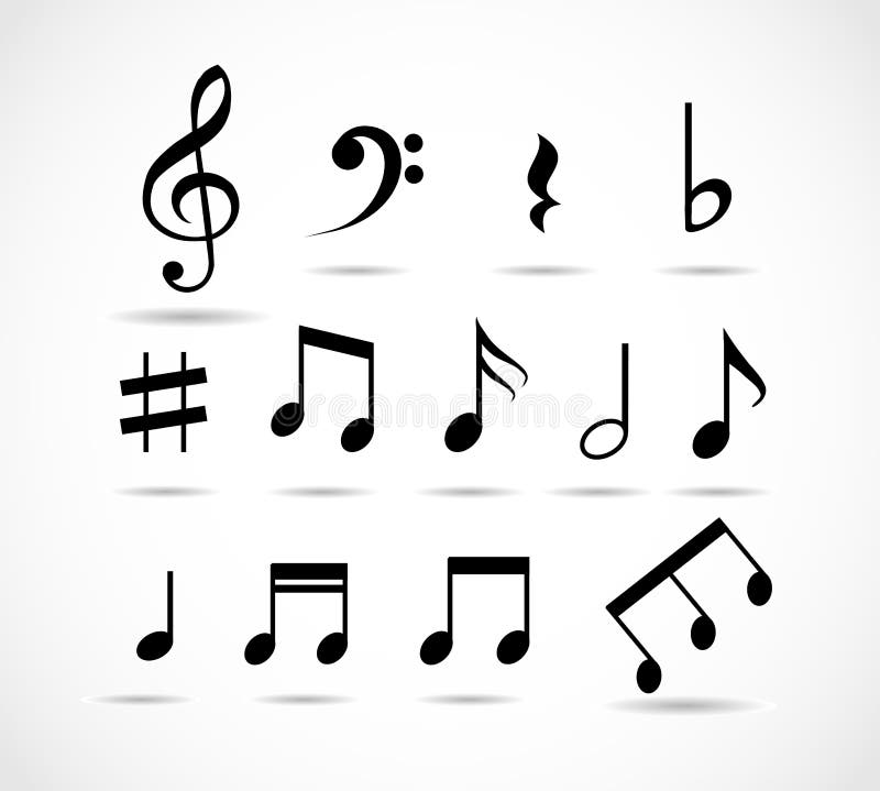 Set of music notes stock vector. Illustration of background - 36135769