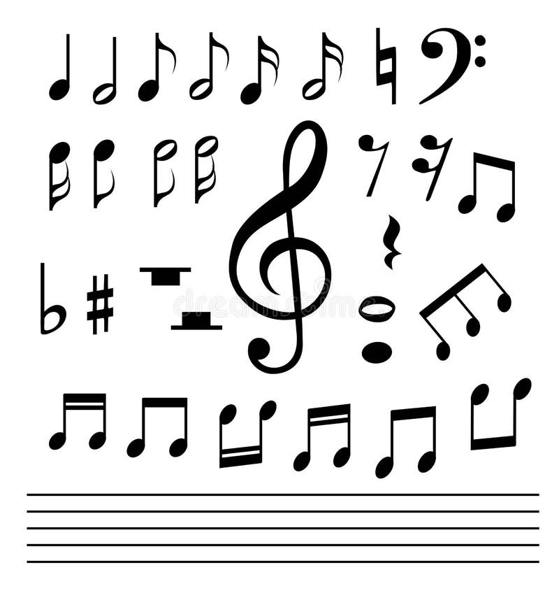 Set of music notes stock vector. Illustration of background - 36135769