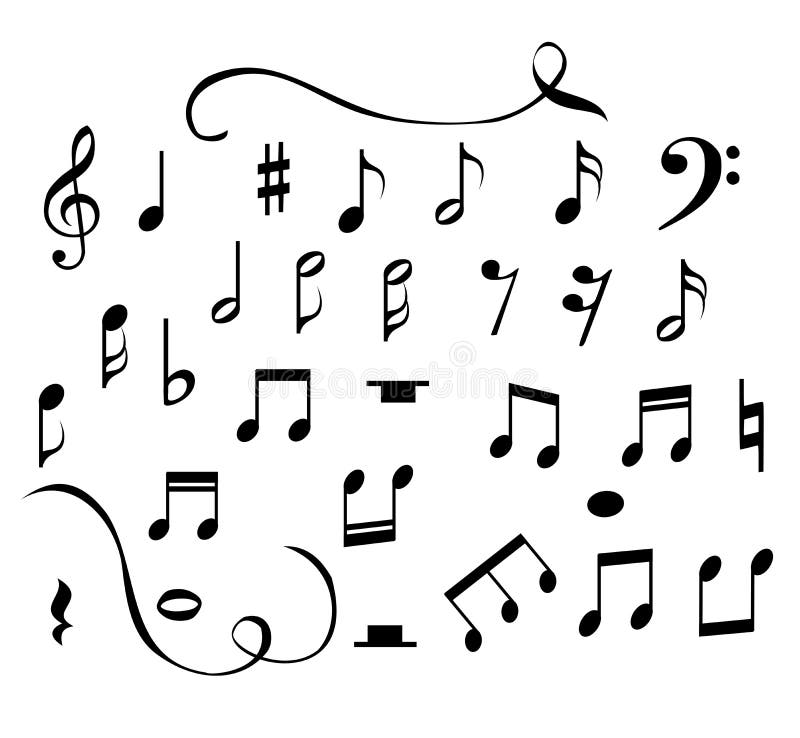 Set of music notes stock vector. Illustration of background - 36135769