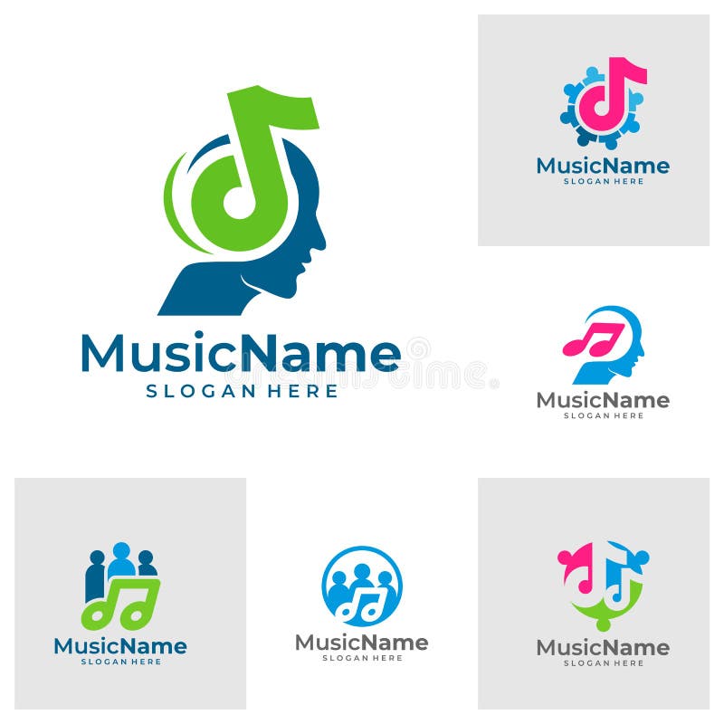 Set of Music People Logo Vector Icon Illustration. People Music Logo ...