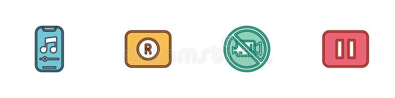 Set Music Player, Record Button, Prohibition No Video Recording and ...