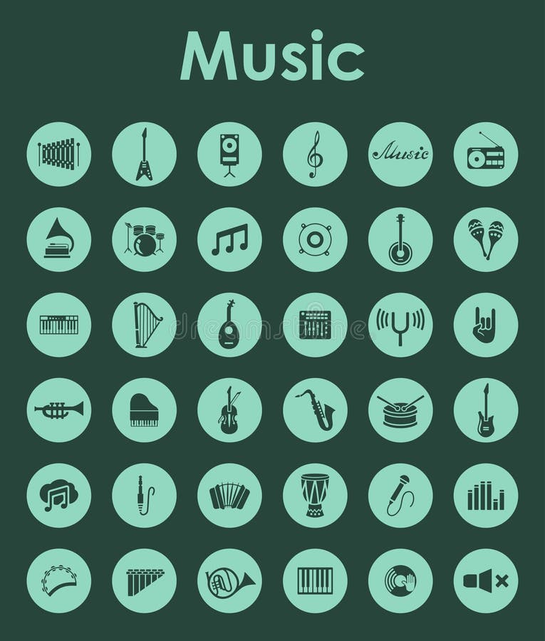 Set of music simple icons stock vector. Illustration of abstract - 79186898