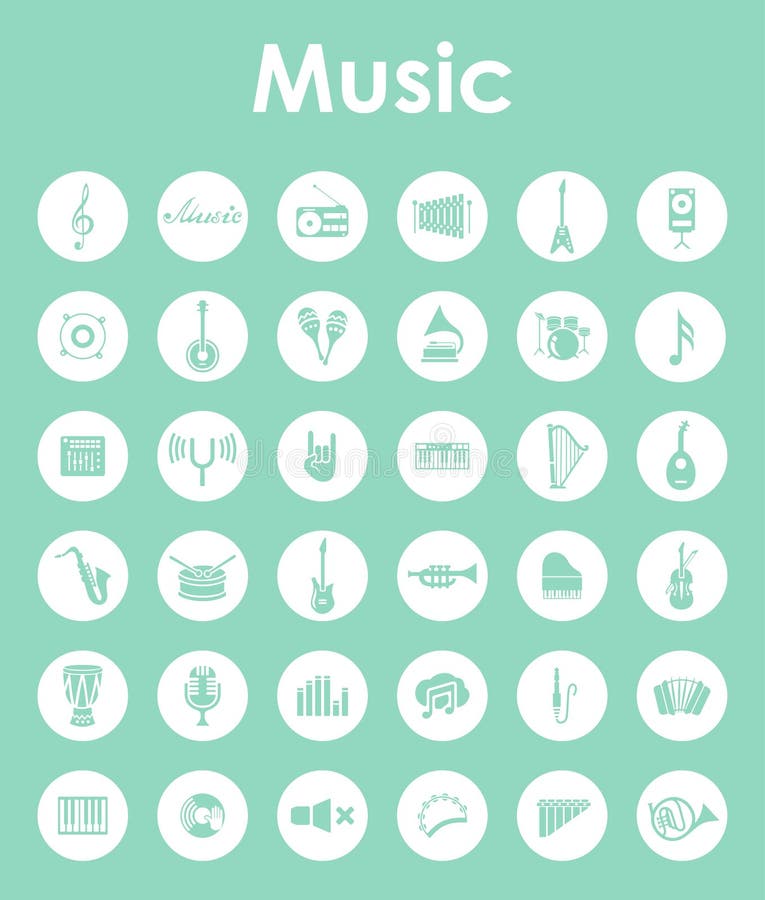 Set of music simple icons stock vector. Illustration of group - 98987932