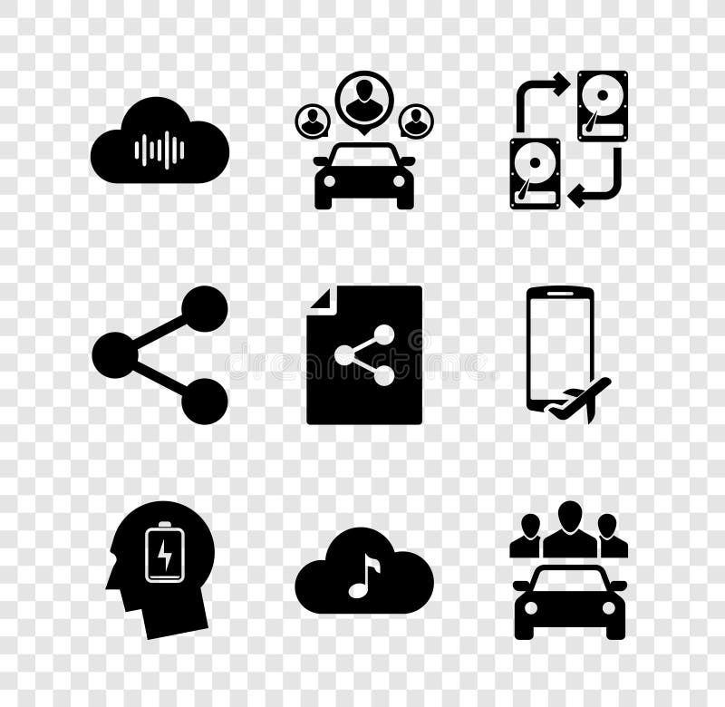 Set Music Streaming Service, Car Sharing, Data Exchange with Hhd, Head ...