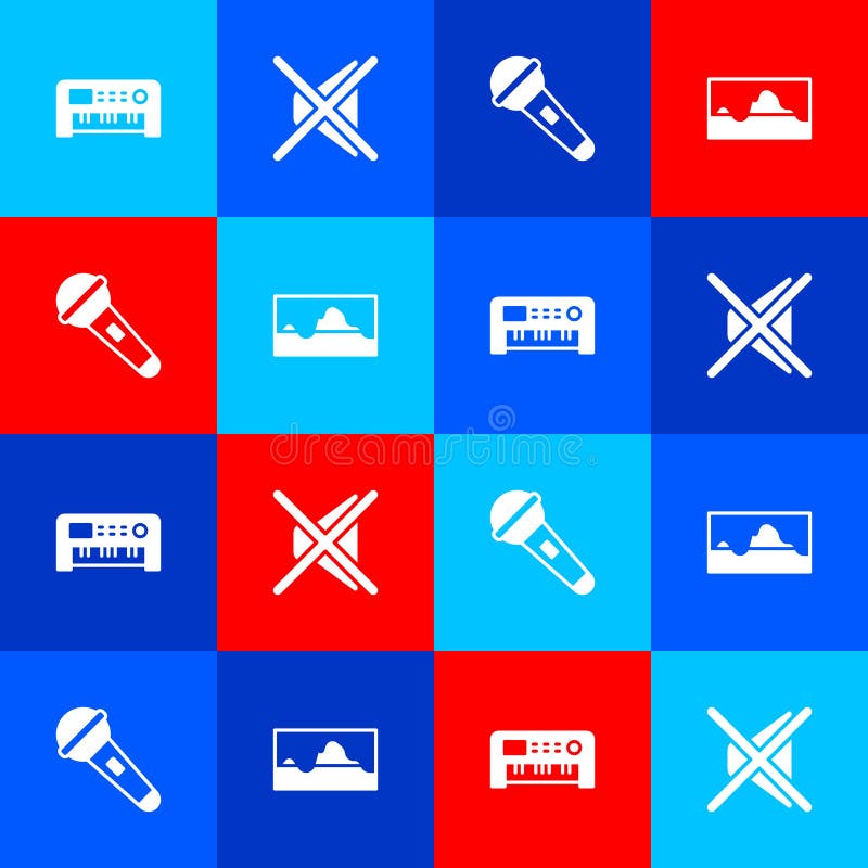 Microphone Red Icon Sound Wave Stock Illustrations – 286 Microphone Red ...