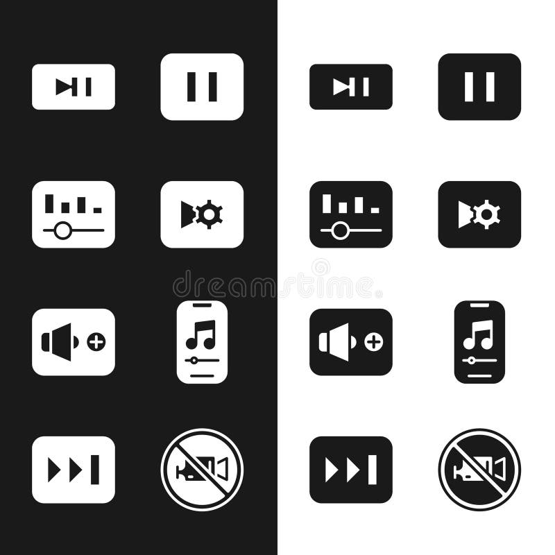 Set Music or Video Settings, Equalizer, Pause Button, Speaker Volume ...