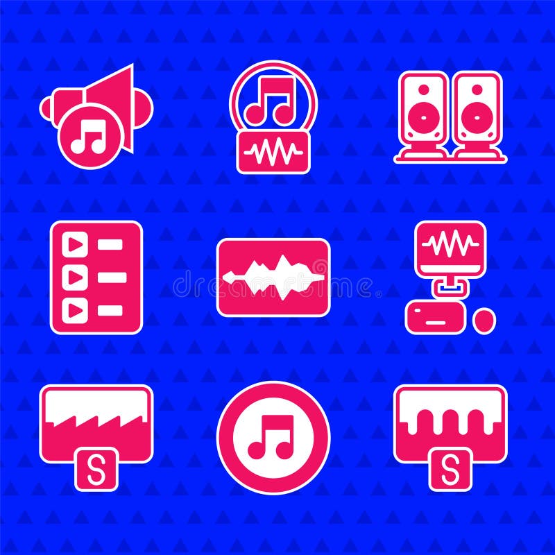 Set Music Wave Equalizer, Note, Tone, Recording Studio, Playlist ...