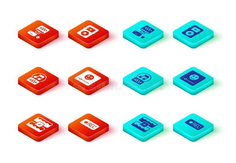 Set Music Wave Equalizer, Record Button, Note, Tone, Player, and ...