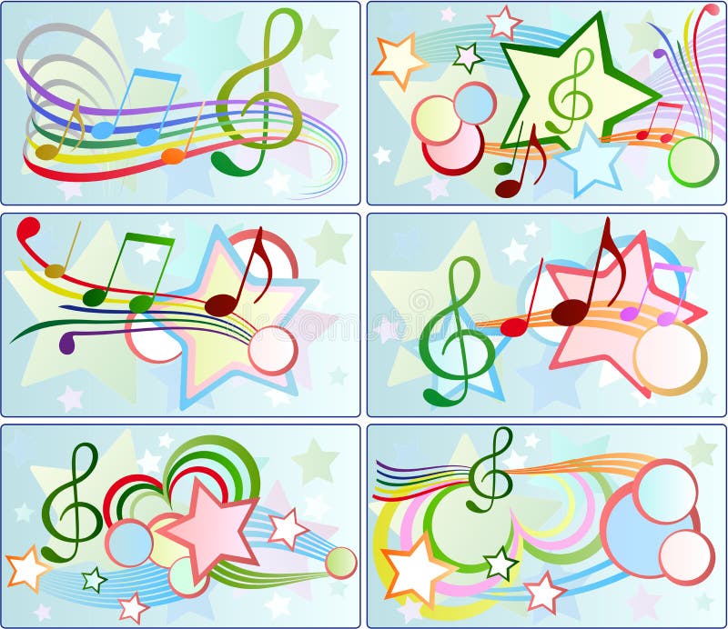 Set of musical backgrounds stock vector. Illustration of modern - 15305061