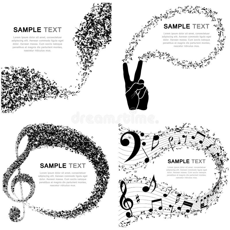 Set of Musical Design stock vector. Illustration of element - 58813239