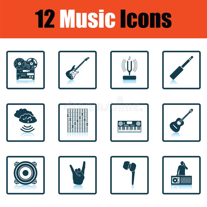 Musical icons set stock vector. Illustration of communications - 7835240
