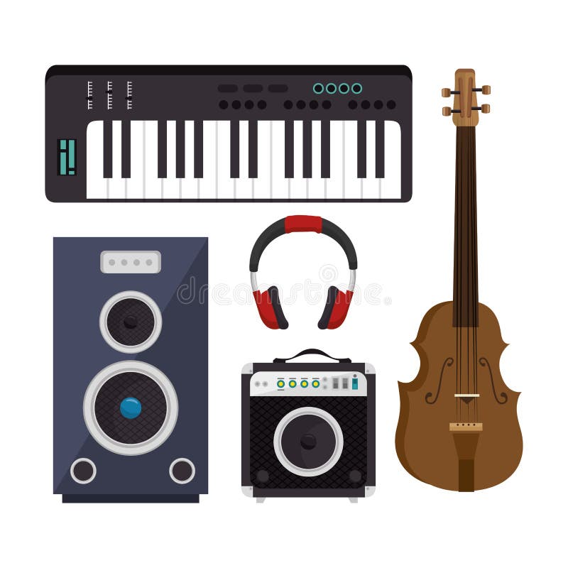 Set Musical Instruments Icons Stock Illustration - Illustration of ...
