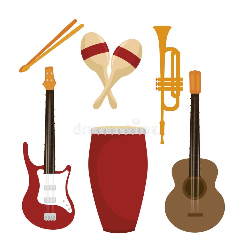 Set the Musical Instruments Isolated Icon Design Stock Illustration ...
