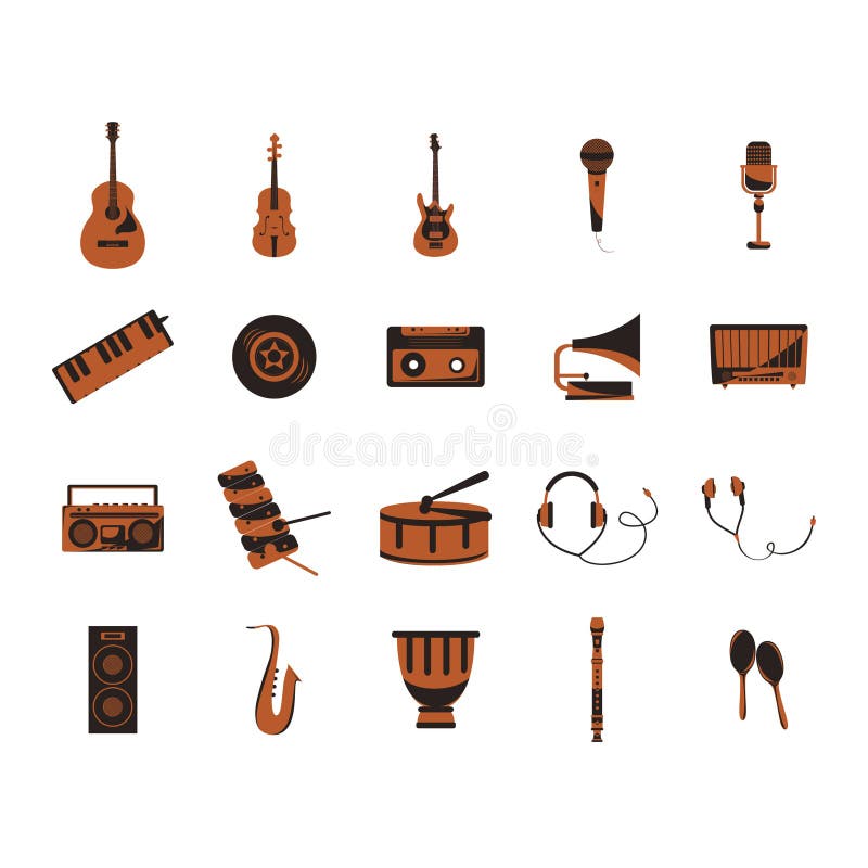 Set of Musical Instruments. Vector Illustration Decorative Design Stock ...