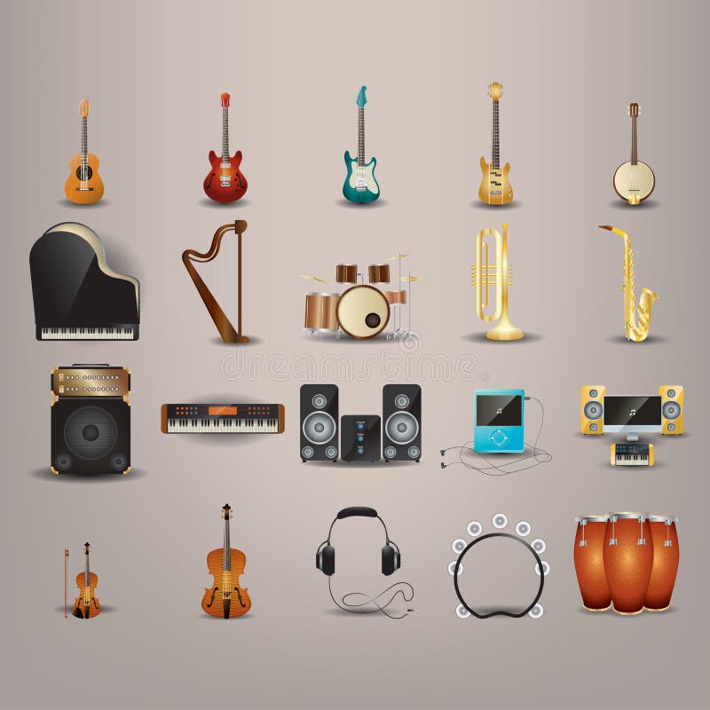 Set of Musical Instruments. Vector Illustration Decorative Design Stock ...