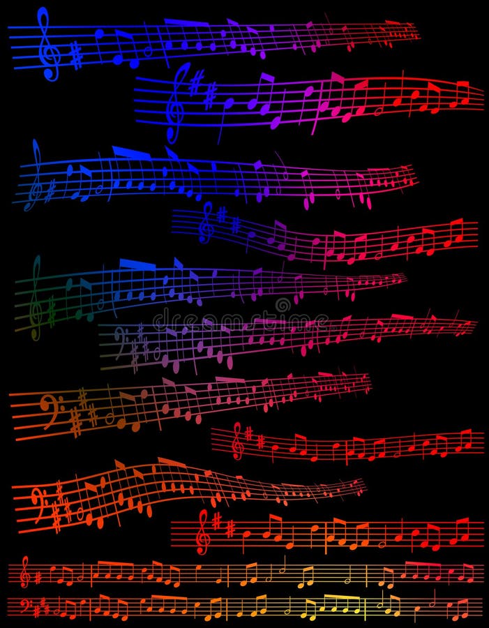 Colored Musical Staff Notes Stock Illustrations – 99 Colored Musical ...