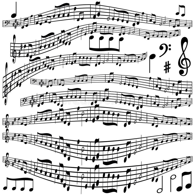 Musical Notes Isolated on White Background. a Set of Musical Notes ...