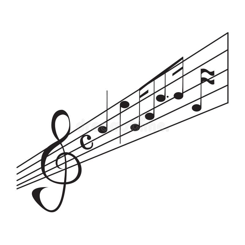 Set of Musical Notes on a Pentagram Stock Vector - Illustration of ...