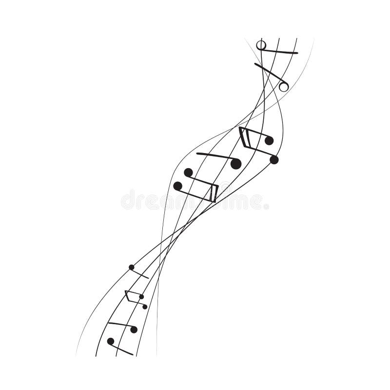 Set of Musical Notes on a Pentagram Stock Vector - Illustration of note ...