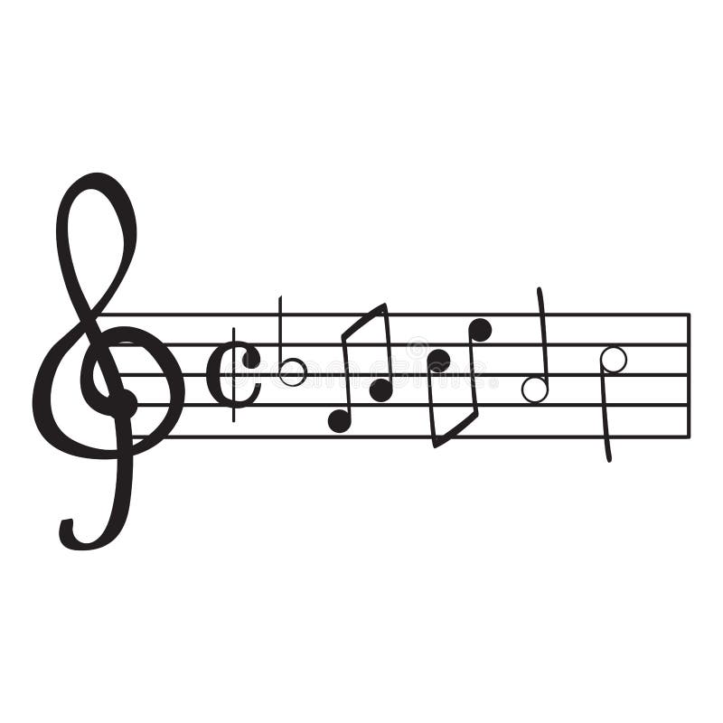 Set of Musical Notes on a Pentagram Stock Vector - Illustration of ...