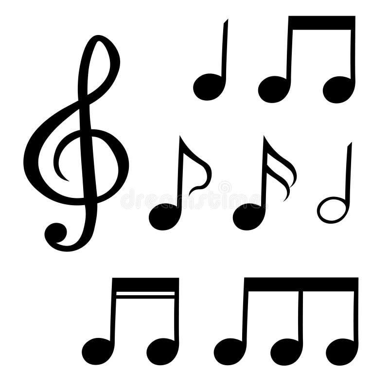 The Set of Musical Notes. Vector Illustration Stock Vector ...