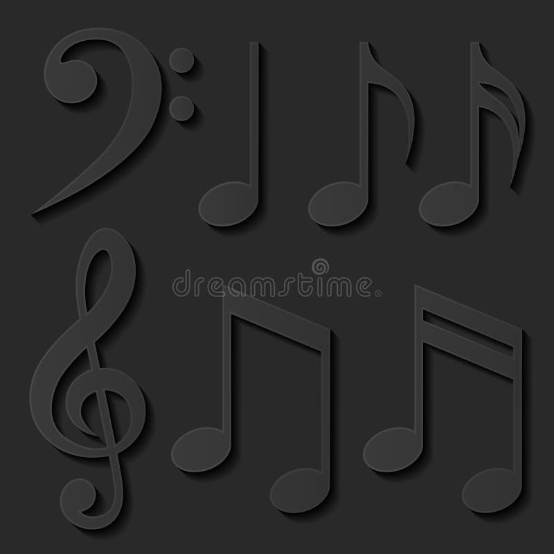 Music notes. Icons set stock vector. Illustration of pictogram - 42219300