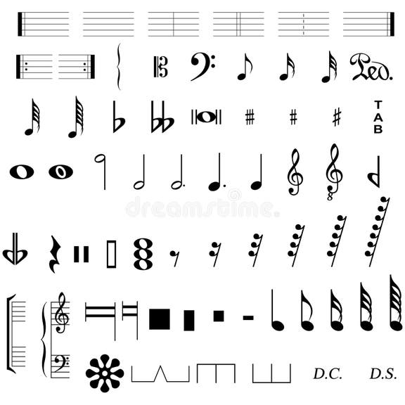 Set of Musical Symbols , Elements of Musical Symbols, Icons and ...
