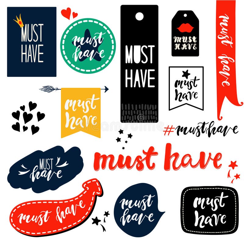 Set of must have sings. stock vector. Illustration of marketing - 72291917