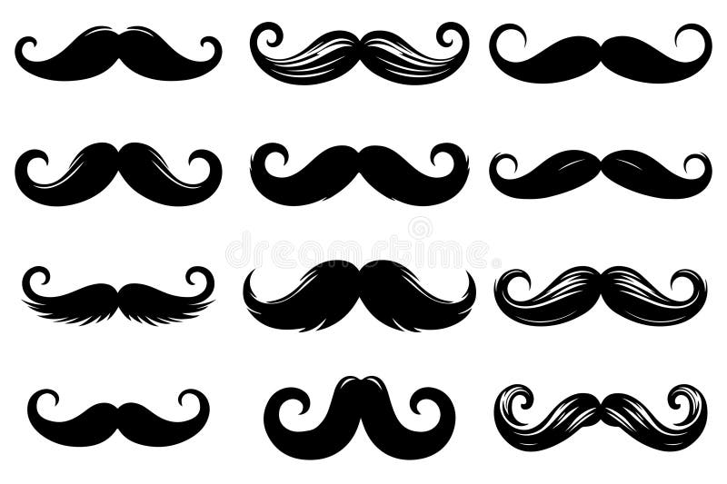 Set of Mustache, Mustache Collection Eps 10 Stock Vector - Illustration ...