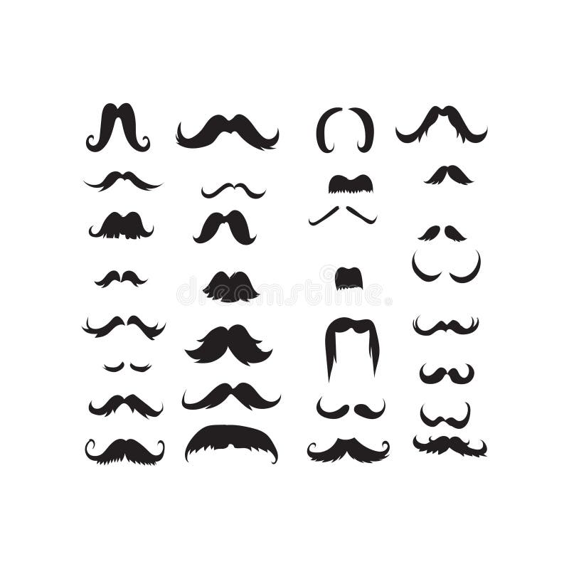 Set of Mustaches Set of Mustache Vector Stock Vector - Illustration of ...
