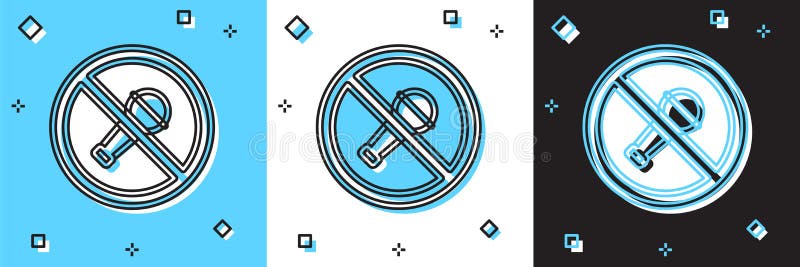 Set Mute Microphone Icon Isolated on Blue and White, Black Background ... Set Mute Microphone Icon Isolated on Blue and White, Black Background ...
