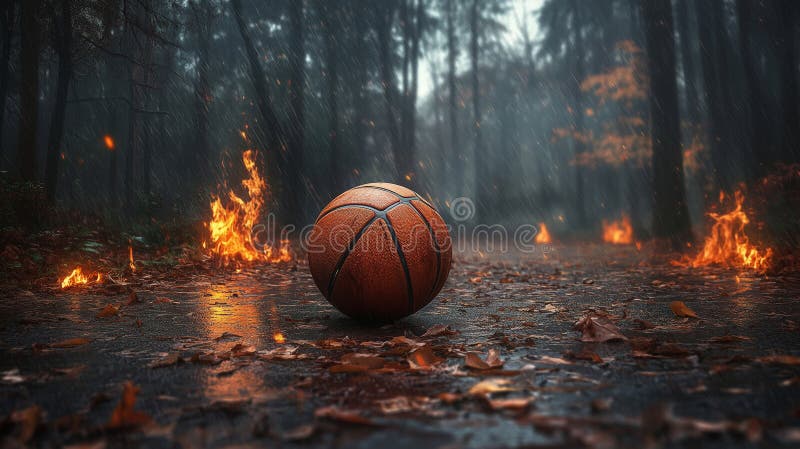 Hyper-realistic Basketball Scene Visualizing Skill and Intensity Stock ...