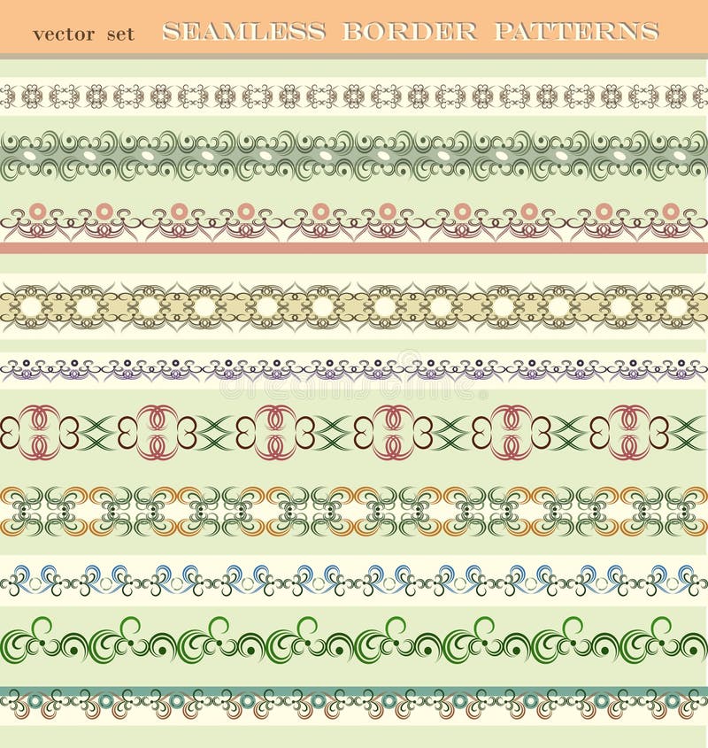 Set Randmuster vektor abbildung. Illustration von farbe - 24608309