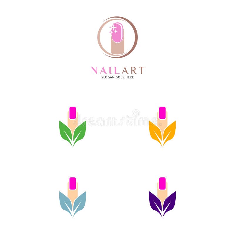 Set of Nail Art Icon Vector Logo Template Illustration Design Stock ...