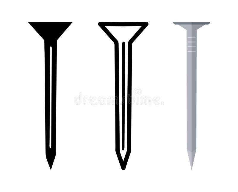 Set of Nail Cartoon Doodle, Vector, Illustration. Stock Vector ...