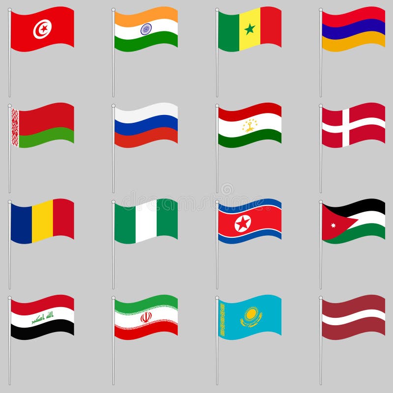 Set of National Flags of Countries Stock Vector - Illustration of ...