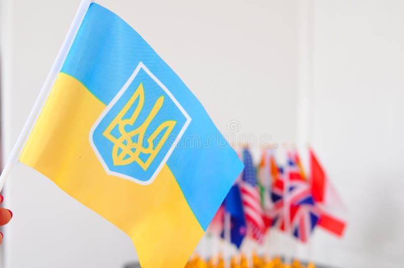 Set of National Flags of Different Countries Close Up,stand with ...