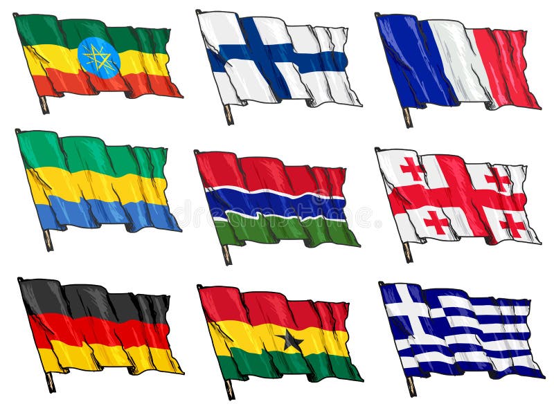 Set of national flags stock vector. Illustration of patriotic - 46902048