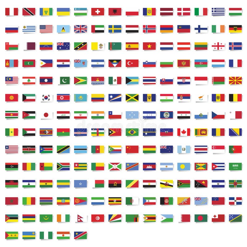 Set of National Flags of the World Stock Vector - Illustration of icon ...