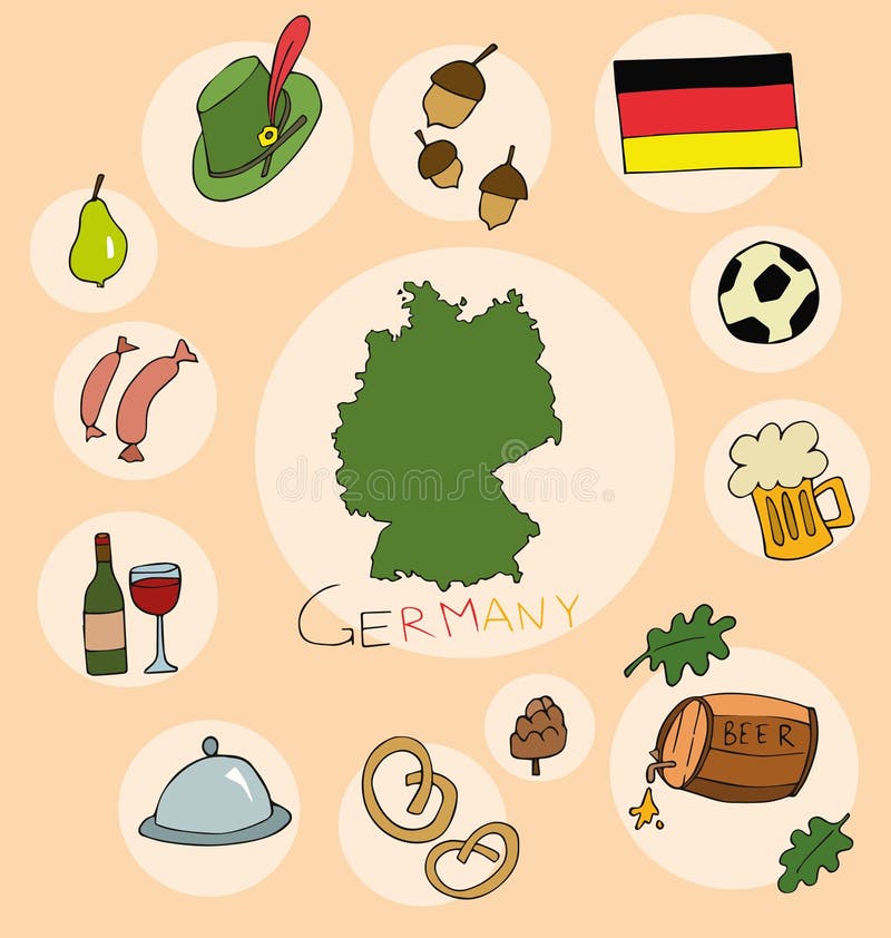 The Set of National Profile of the Germany Stock Vector - Illustration ...