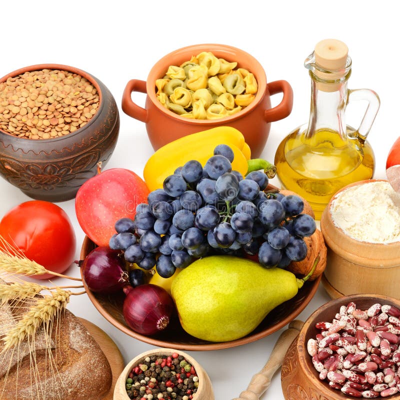 Set of natural products stock photo. Image of bread, beans - 65852640