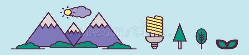 Set of Natural Resource Cartoon Icon Design Template with Various ...