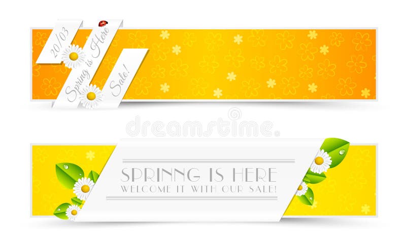 Set of Spring Banners stock vector. Illustration of advertisement ...