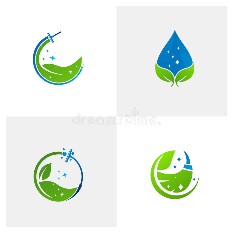 Set of Nature Clean Logo Vector Template, Creative Clean Logo Design ...