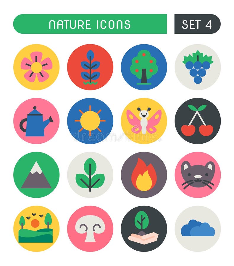 Set of nature icons stock vector. Illustration of blue - 9054420