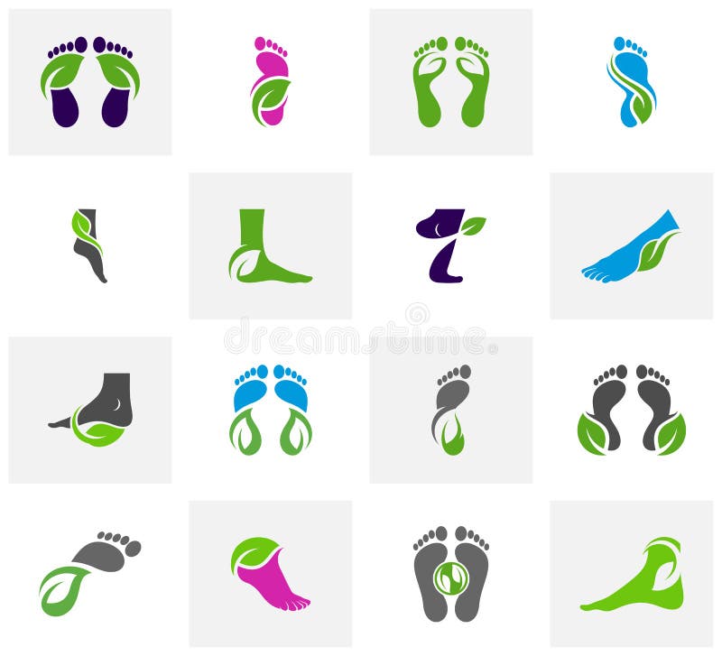 Set of Nature Foot Logo Vector Template, Creative of Foot Logo Design ...