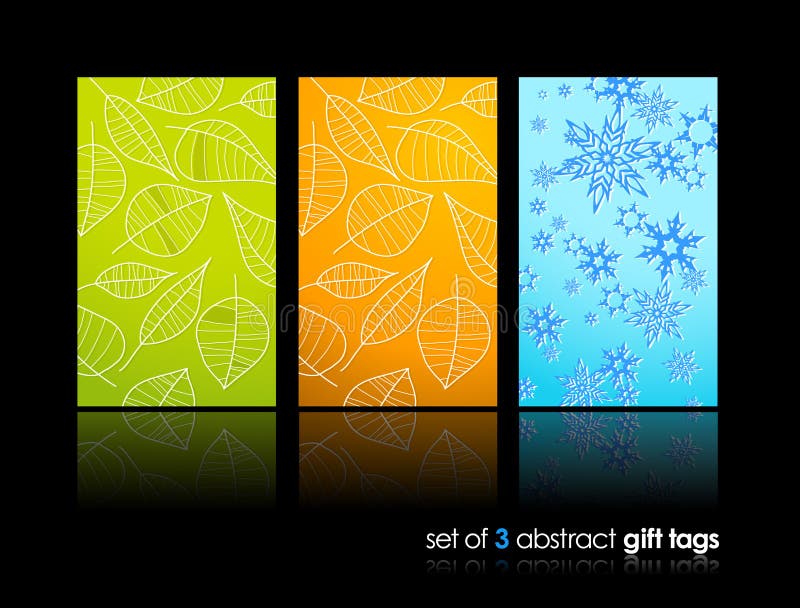 Set of Nature Gift Cards with Reflection. Stock Vector - Illustration ...