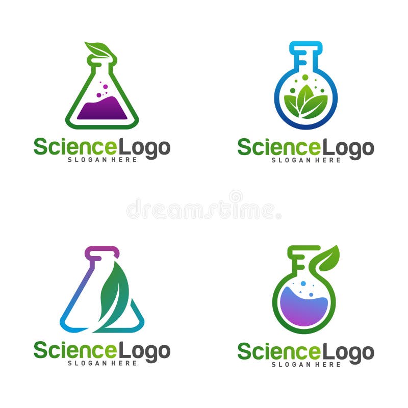 Set of Nature Lab Logo Design Concept Vector. Creative Lab with Leaf ...